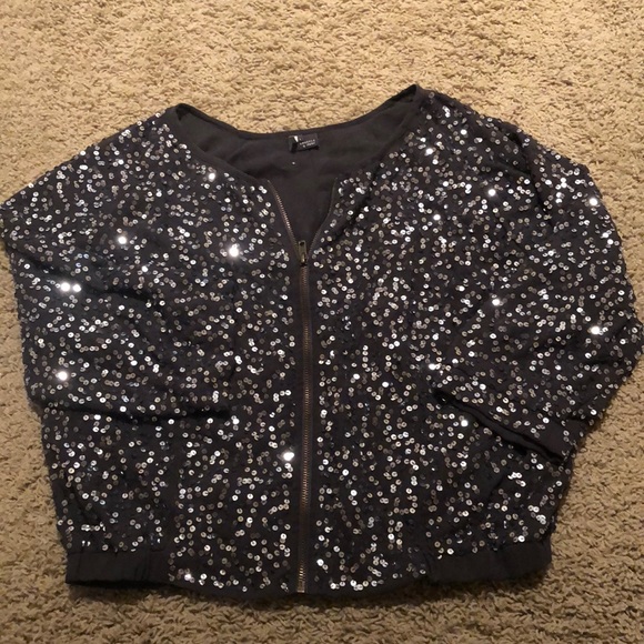Sparkle & Fade | Jackets & Coats | Sequined Bomber Jacket | Poshmark